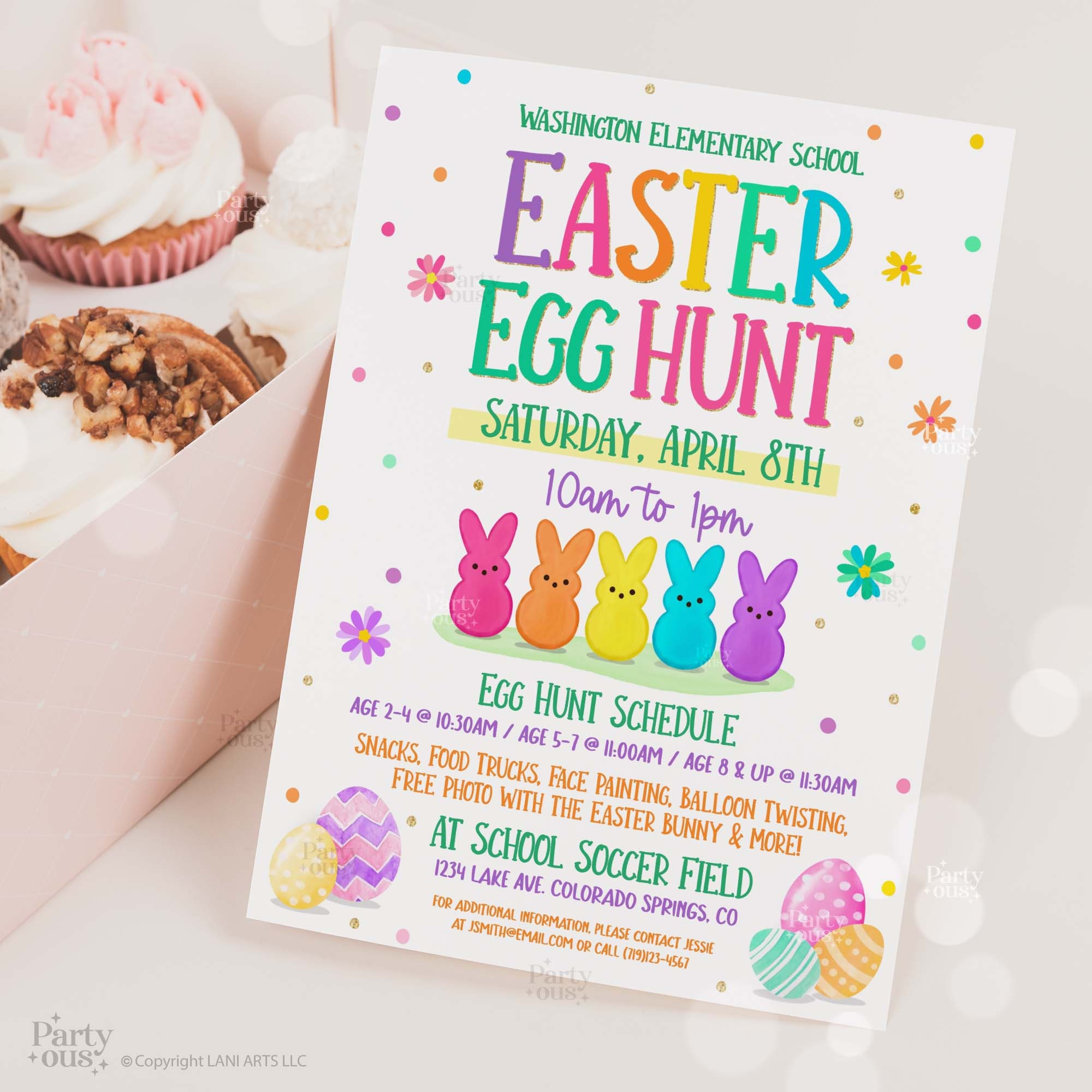 Editable Easter Egg Hunt Flyer Easter Invitation Kids School Church ...