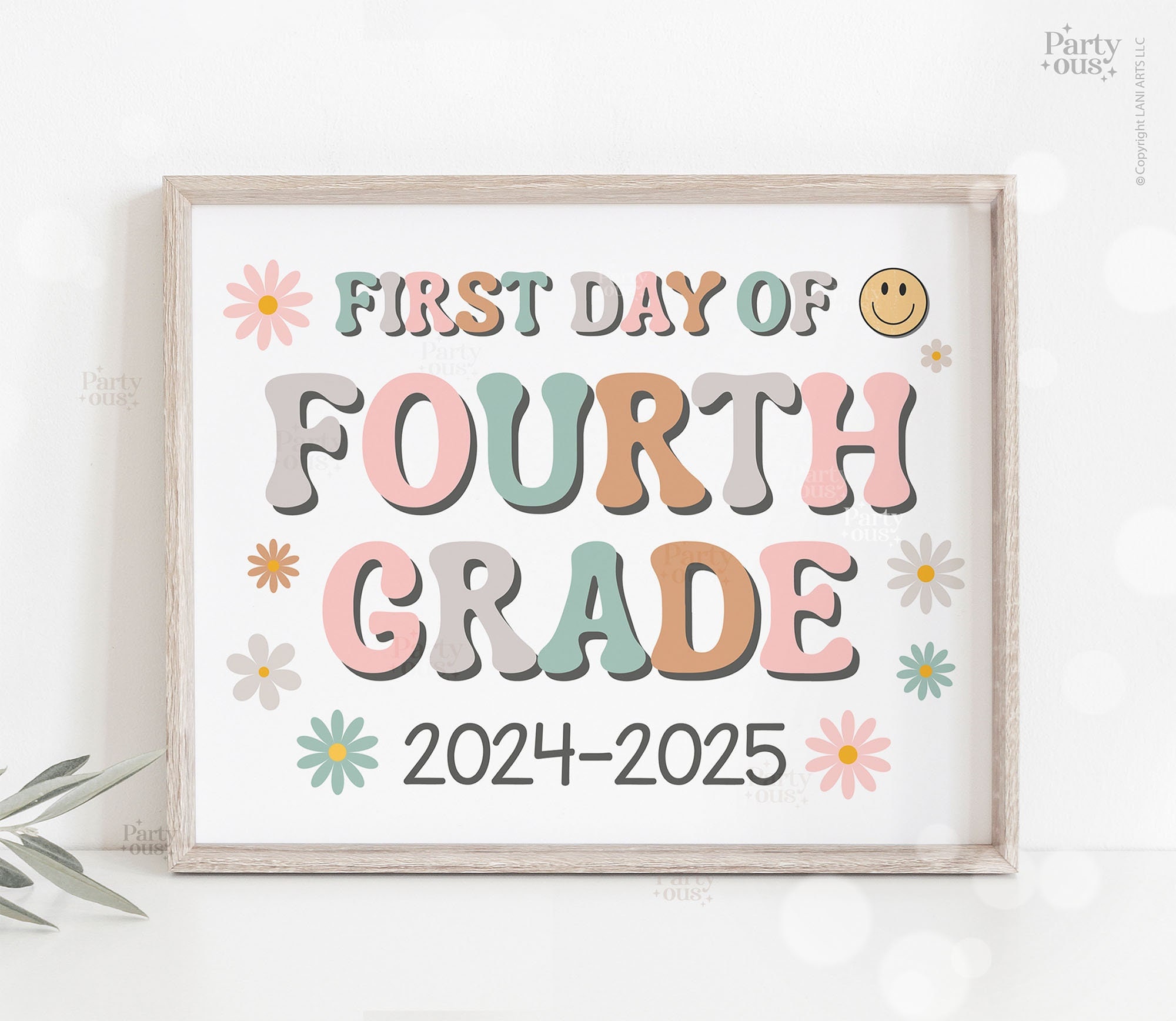 Back to School Sign First Day of School Sign Printable First Day of 4th ...