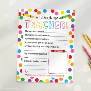 Teacher Appreciation Week Printable Teacher Appreciation Gift Thank You ...