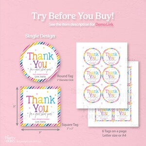 Editable Last Day of School Tags Thank You End of Year Teacher Gift Tag ...