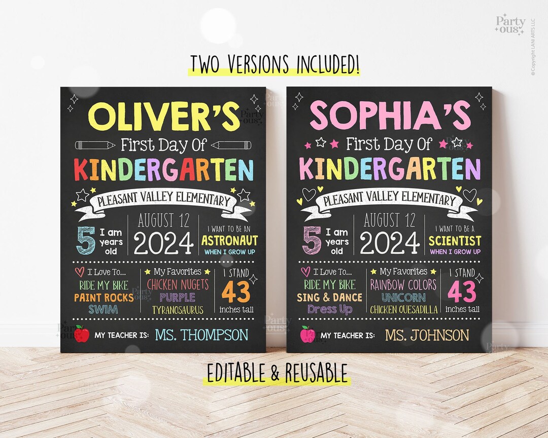 Editable Back to School Sign First Day Last Day of School Signs ...