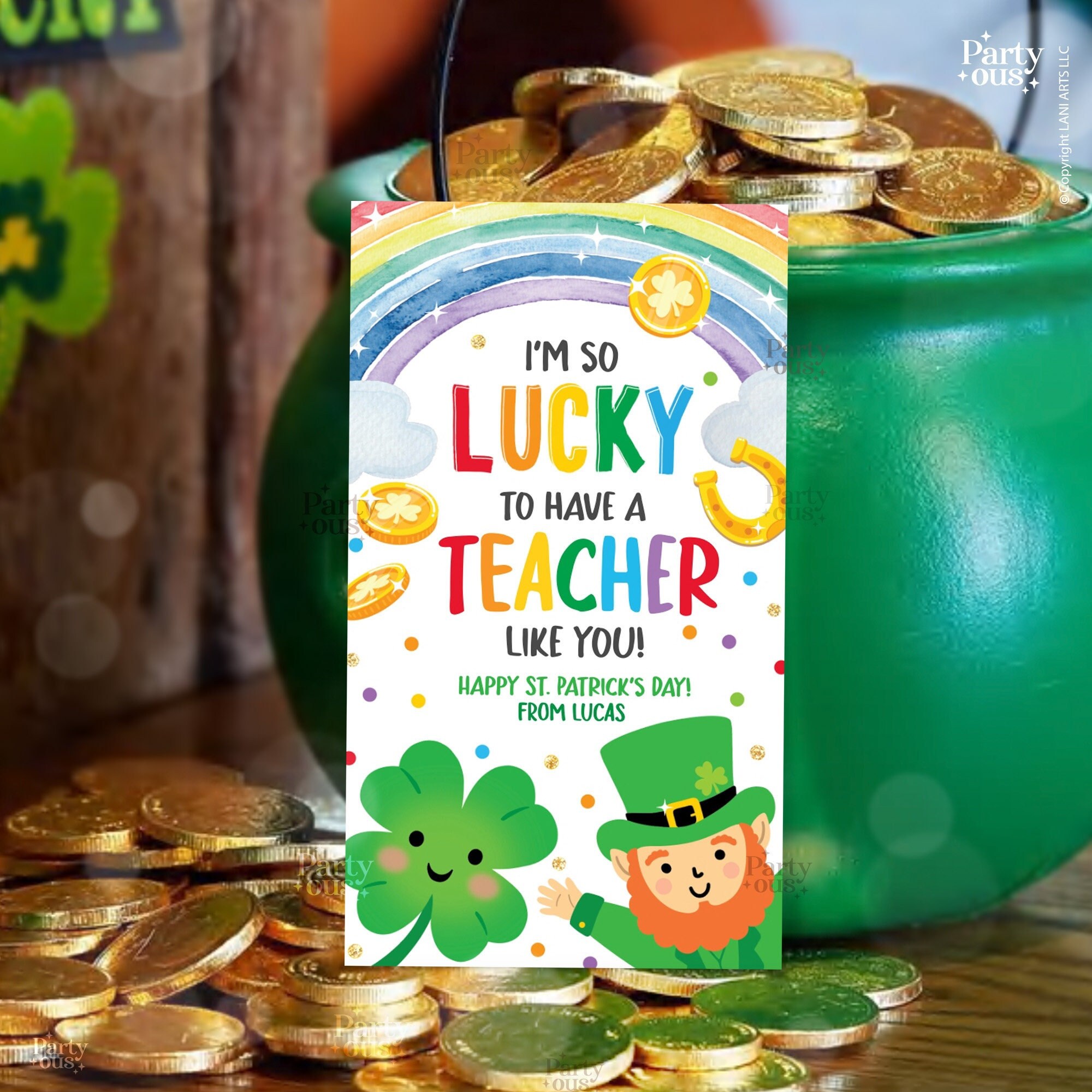Editable St. Patrick's Day Teacher Appreciation Gift Tags I'm so Lucky ...