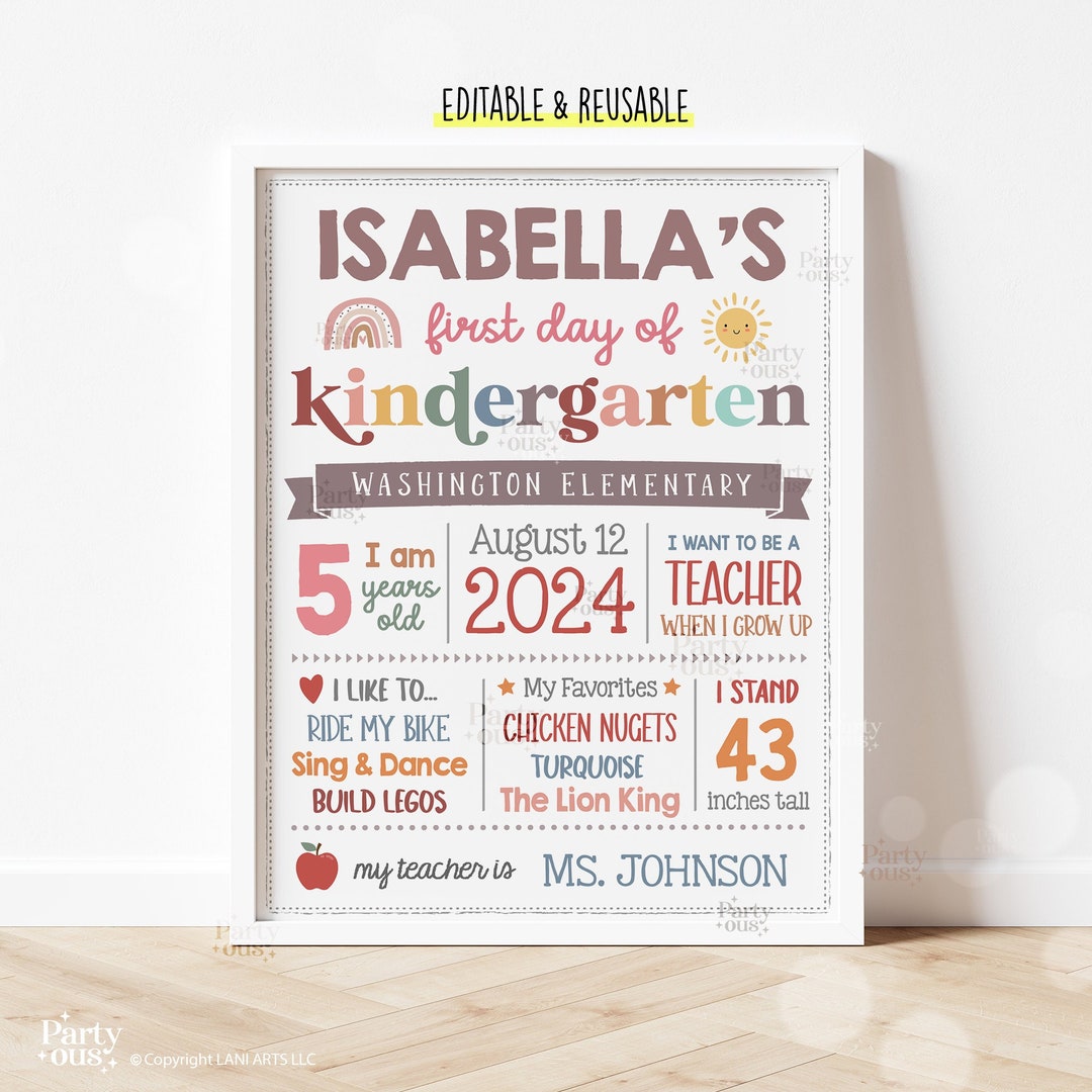 Editable First Day of School Sign Back to School Sign Printable ...