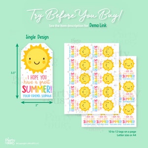 Editable Last Day of School Tag End of Year Friends Gift Tags Great ...