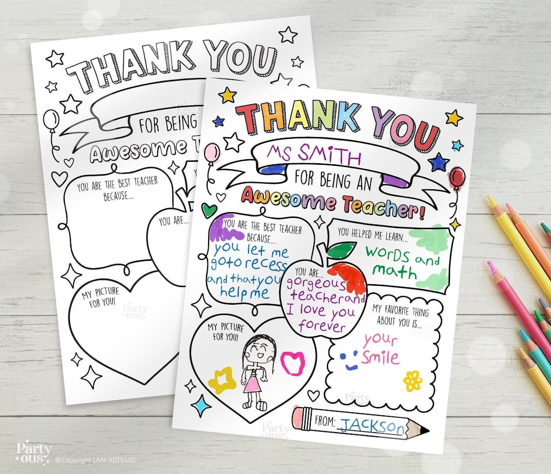 Teacher Appreciation Printable Teacher Appreciation Week Gift Thank You ...
