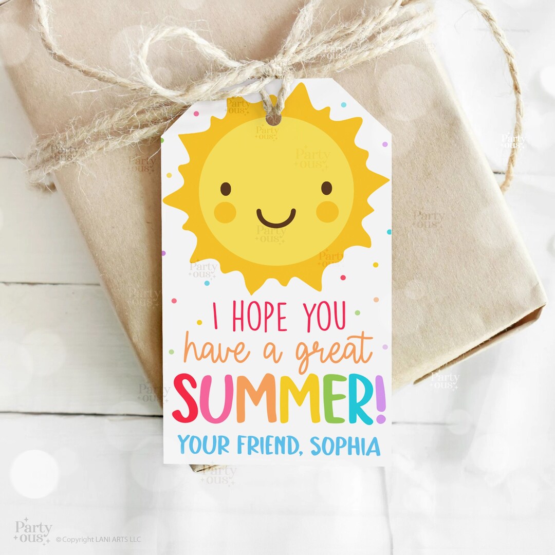 Editable Last Day of School Tag End of Year Friends Gift Tags Great ...