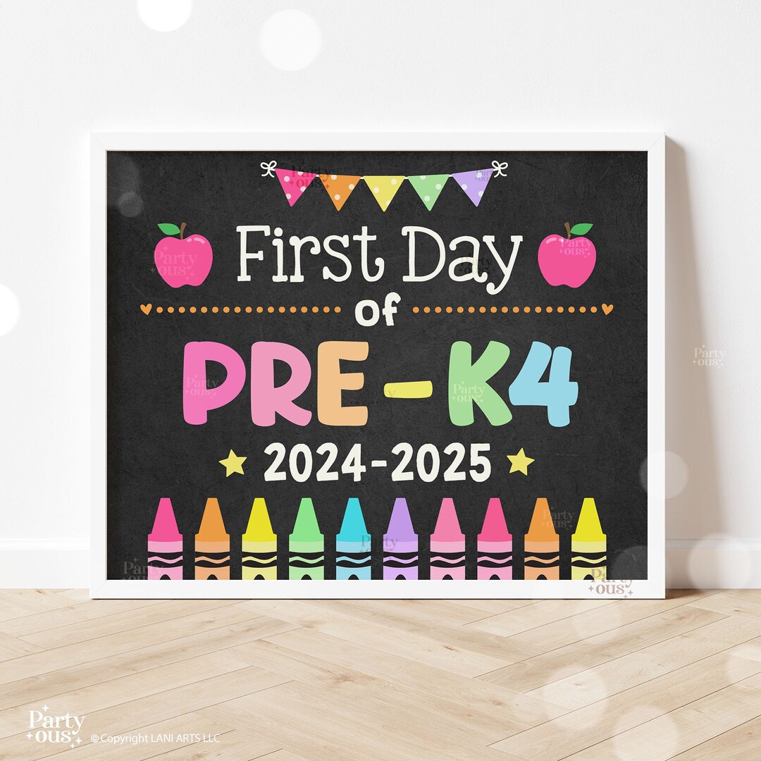 Back to School Sign First Day of School Printable First Day of Pre-k ...