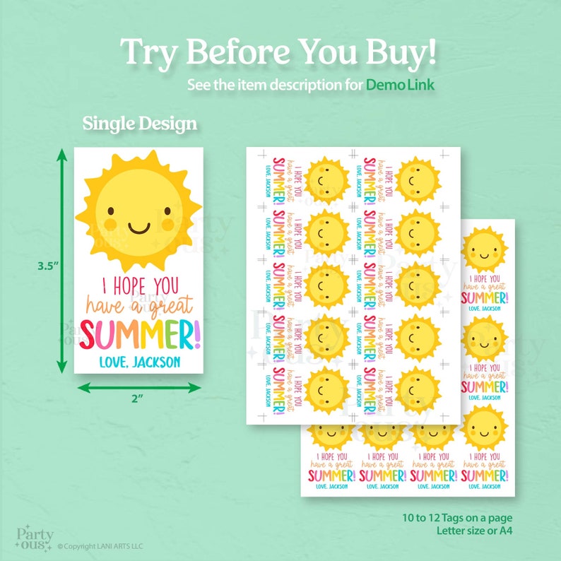 Editable Last Day of School Tag End of Year Teacher Gift Tags Great ...