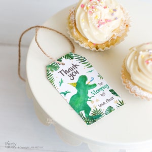 Editable Dinosaur Birthday Favor Tags Dino Party Gift Tags Thank You ...