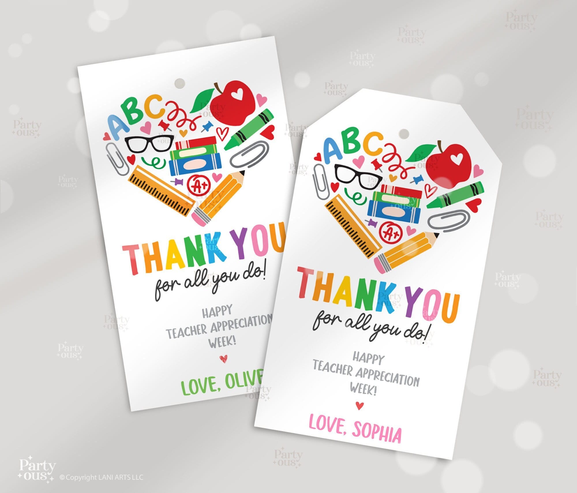 Editable Teacher Appreciation Gift Tags (digital Download) - Etsy