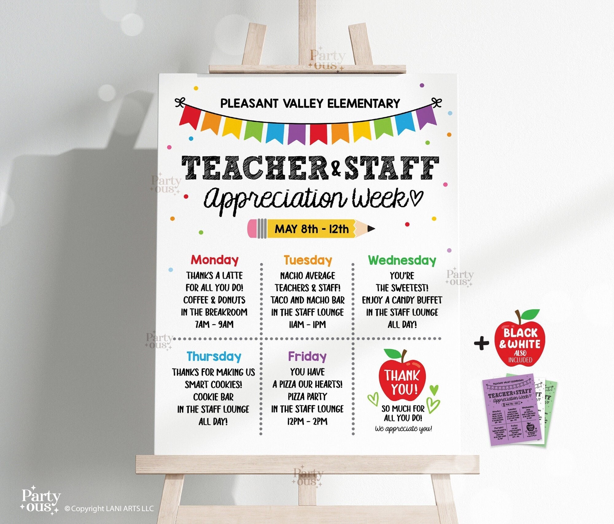 Editable Teacher Appreciation Week Itinerary Poster Teachers Staff ...