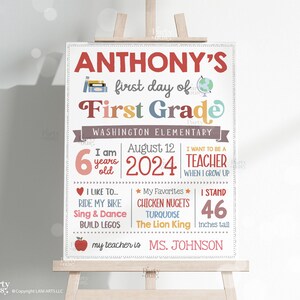 Editable Back to School Sign First Day of School Sign Printable ...