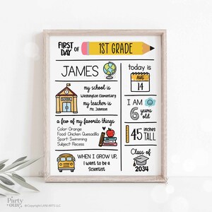 Editable Back to School Sign First Day of School Sign Printable ...