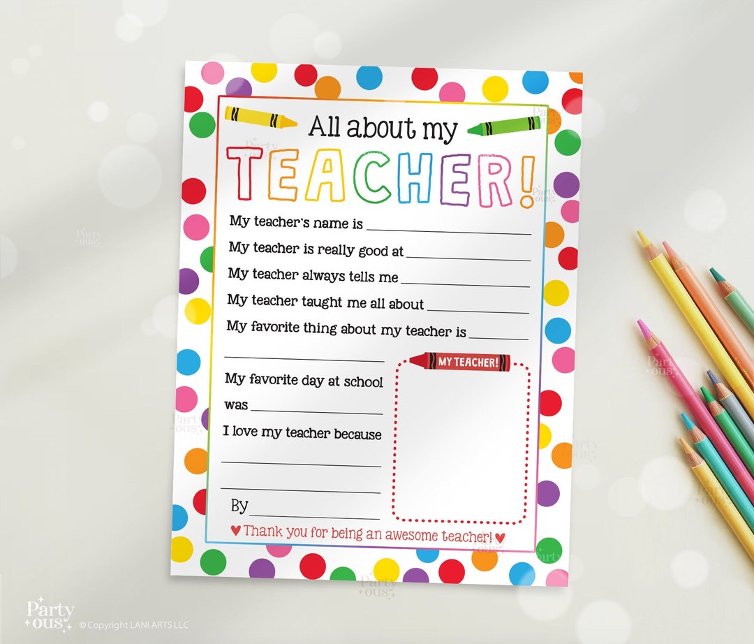Teacher Appreciation Week Printable Teacher Appreciation Gift Thank You ...