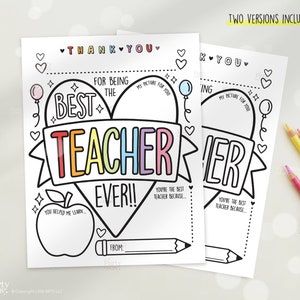 Teacher Appreciation Printable Teacher Appreciation Week Gift Thank You ...
