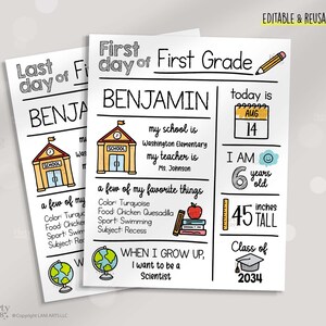 Editable Back to School Sign First Day of School Sign Printable ...