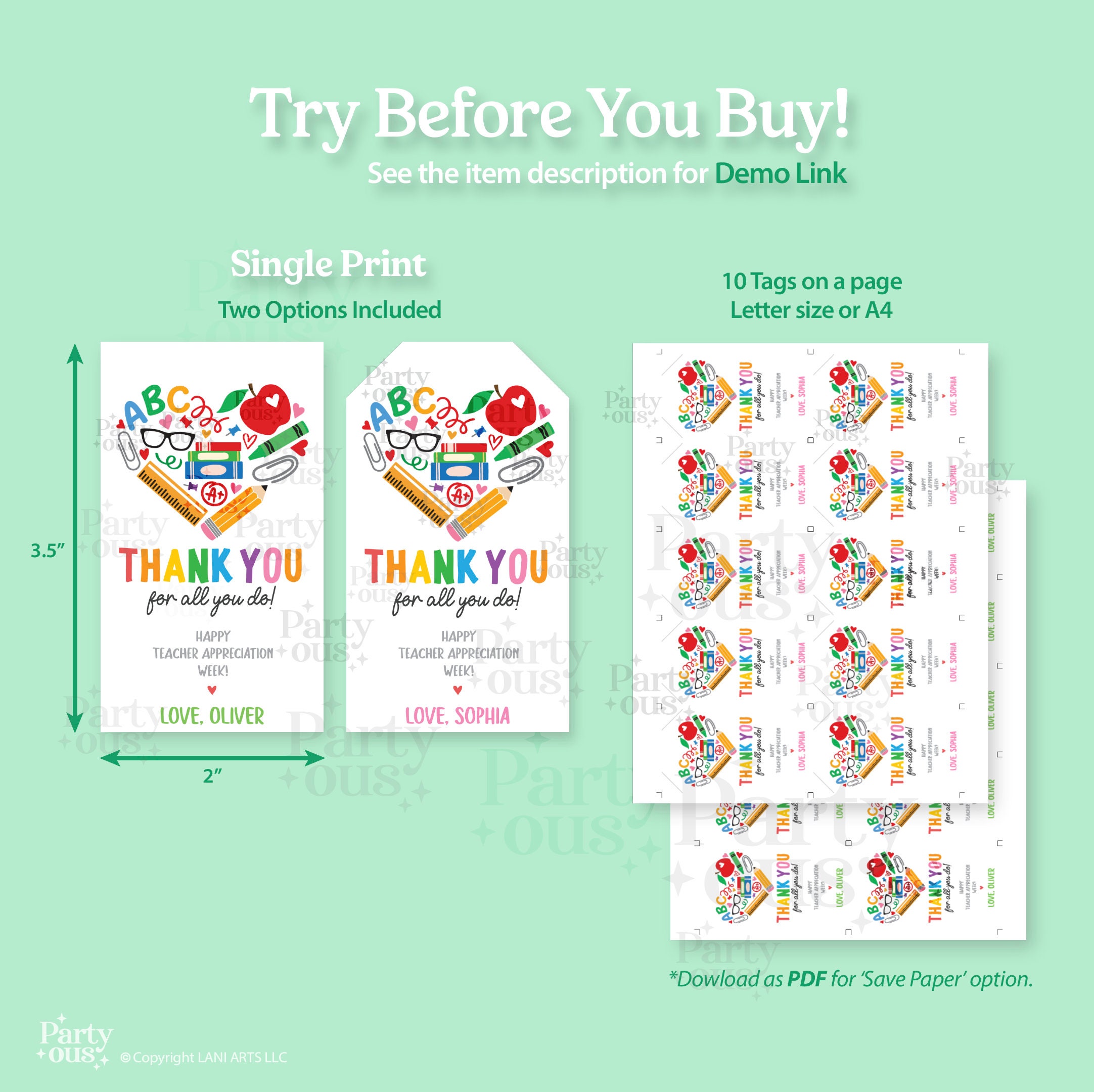 Editable Teacher Appreciation Week Gift Tags Thank You Teacher Gift Tag ...