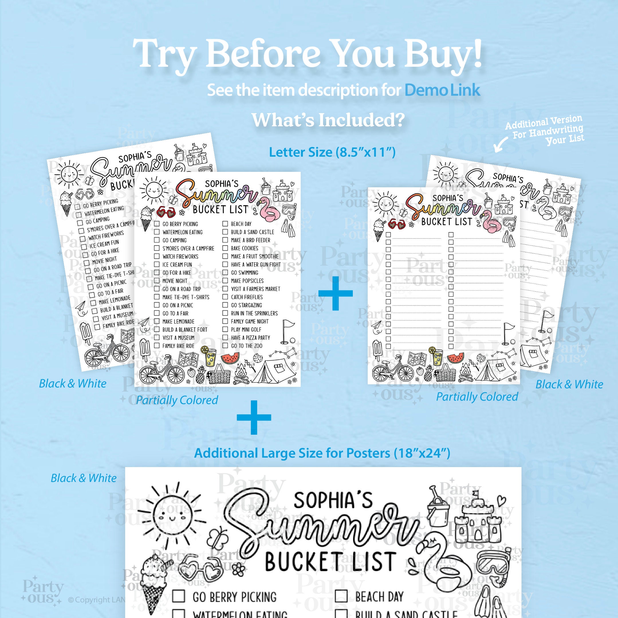 Editable Summer Bucket List Summer Fun Family Checklist Custom to Do ...
