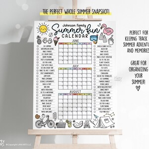 Editable Summer Calendar Coloring Poster Printables Family Summer Fun ...