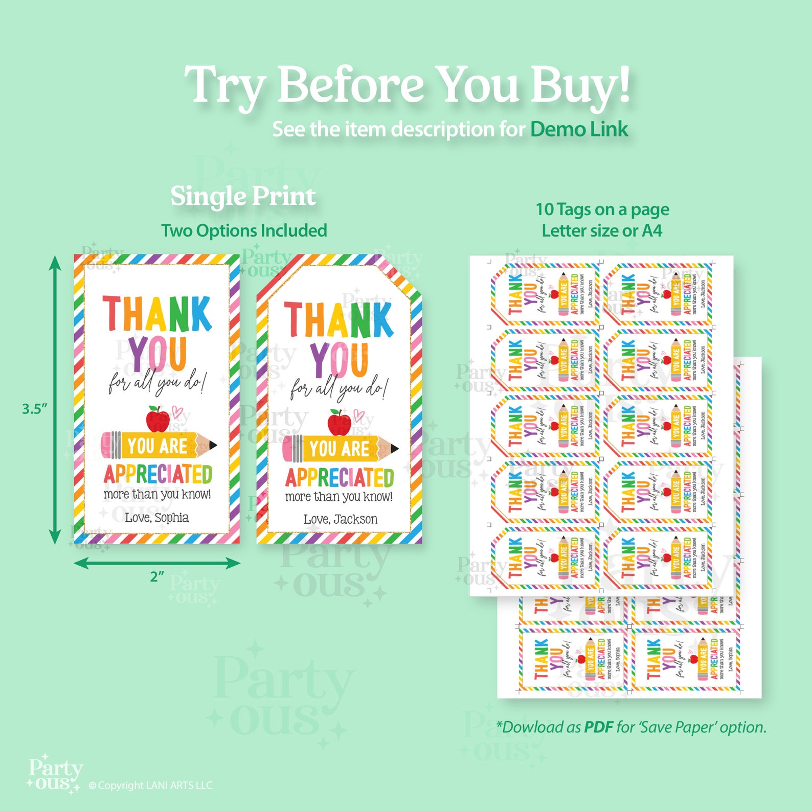 Editable Teacher Appreciation Week Gift Tags Thank You Teacher Gift Tag ...