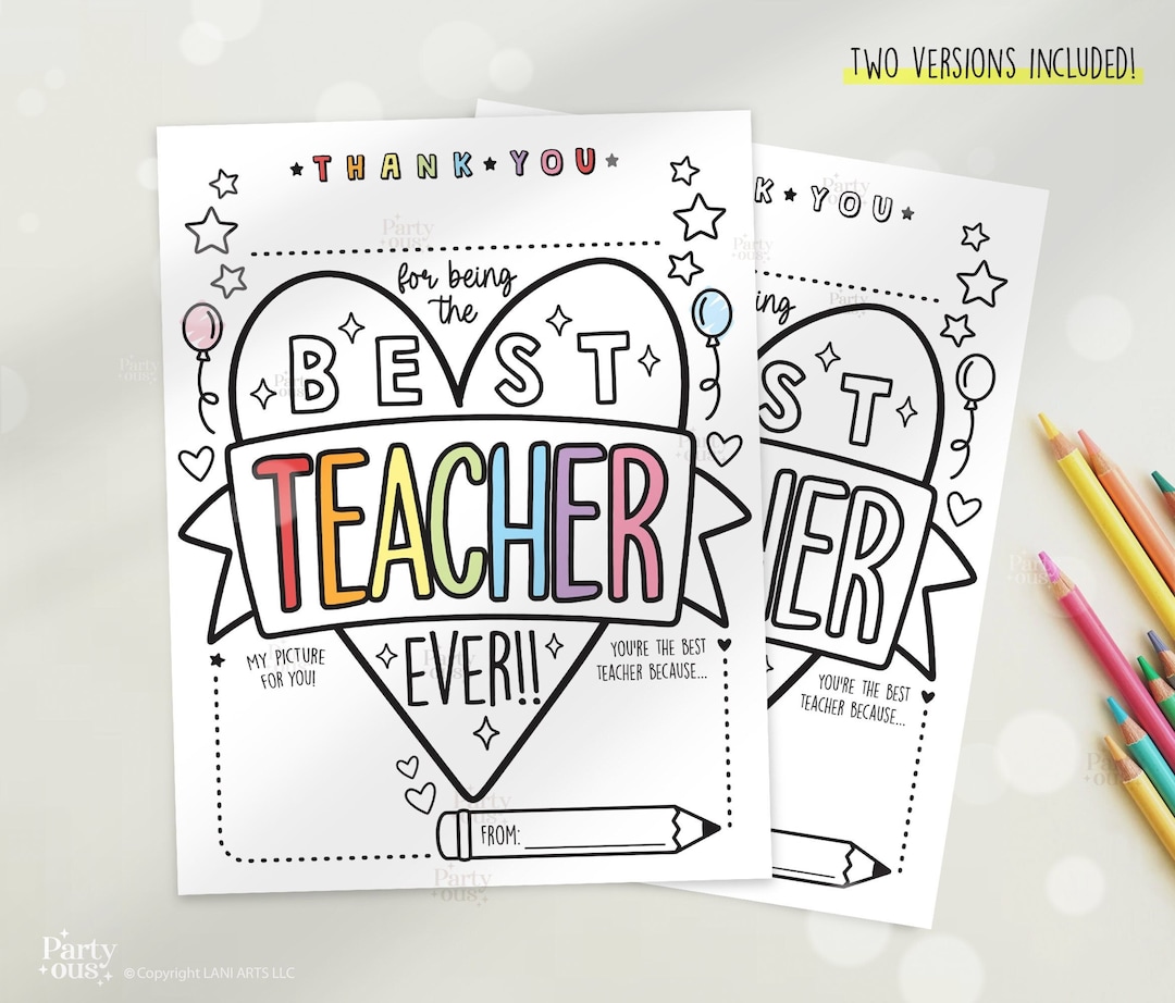 Teacher Appreciation Week Printable Teacher Appreciation Gift Thank You ...