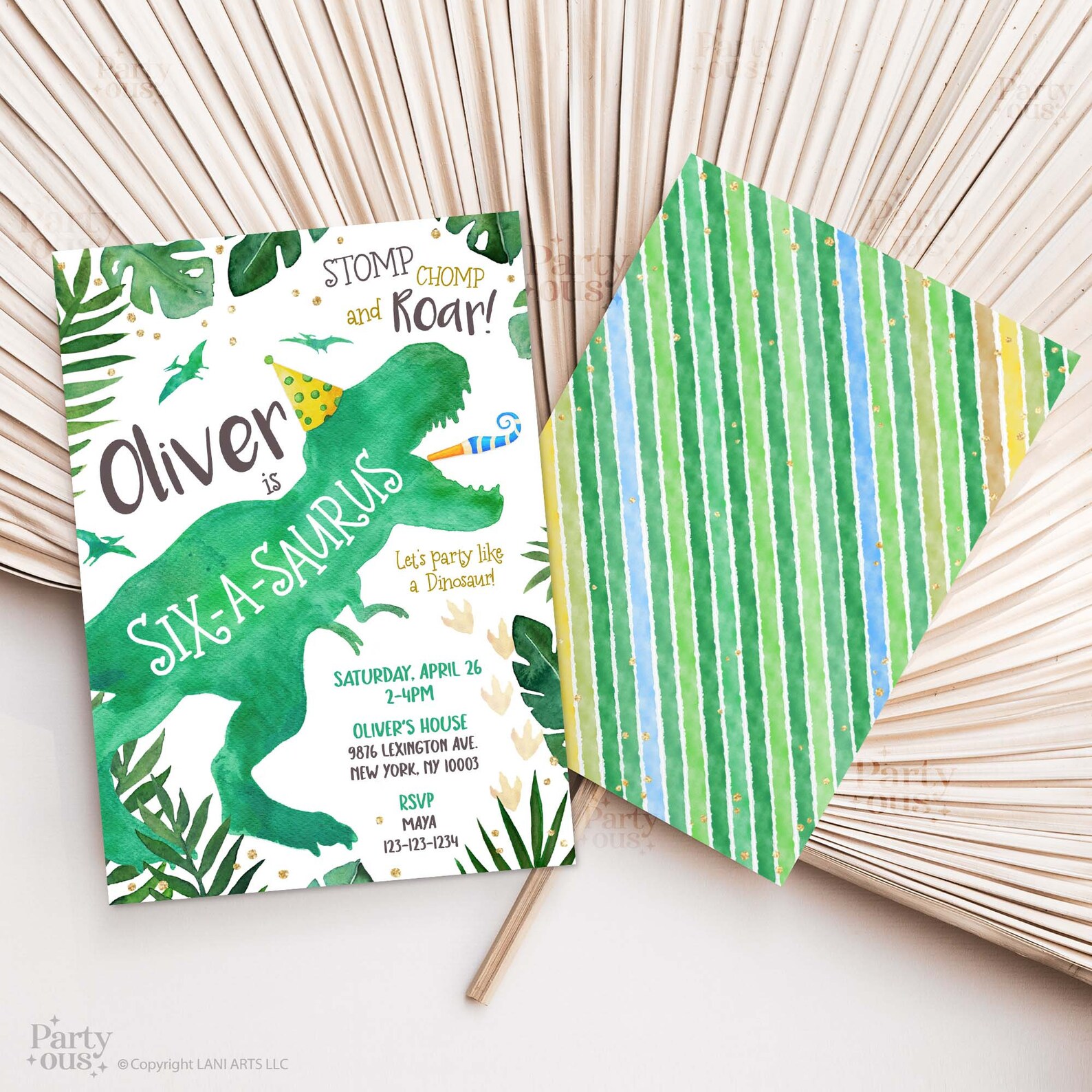 Editable Dinosaur Birthday Invitation 6th Birthday Dino Party Editable ...