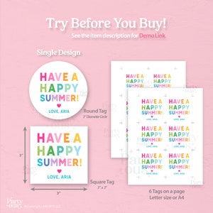 Editable Last Day of School Tag Thank You End of Year Teacher Gift Tags ...