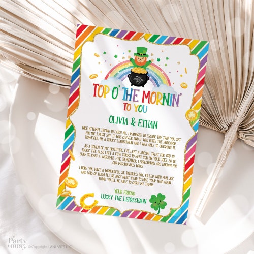 Leprechaun Trap Letter for St Patrick's Day St Pattys - Etsy