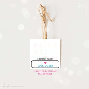Editable Last Day of School Tag Thank You End of Year Teacher Gift Tags ...