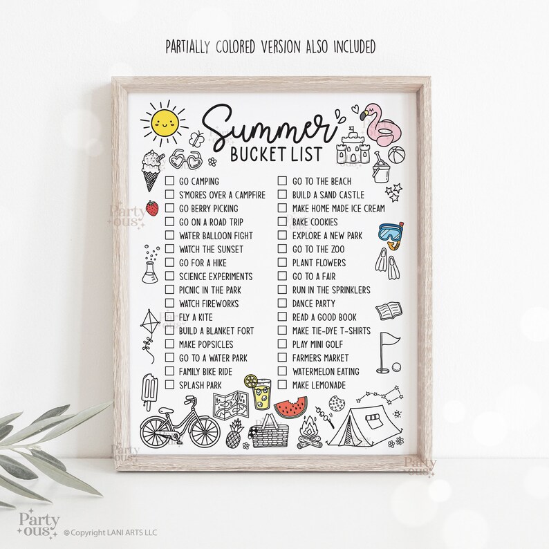 Summer Bucket List Printables Kids Summer Fun Family Planner Checklist ...