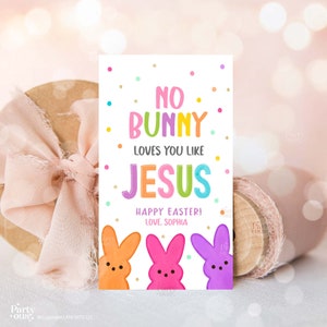 Editable Easter Gift Tags No Bunny Loves You Like Jesus Easter Basket ...