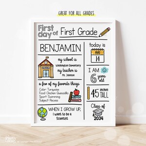 Editable Back to School Sign First Day of School Sign Printable ...