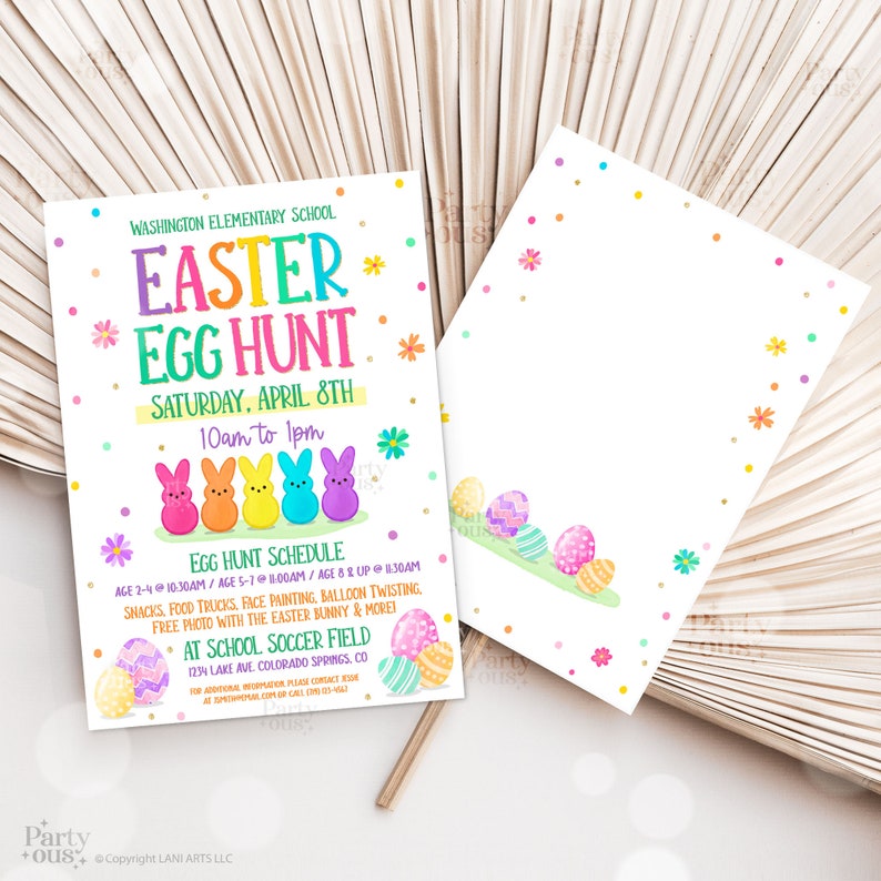 Editable Easter Egg Hunt Flyer Easter Invitation Kids School Church ...