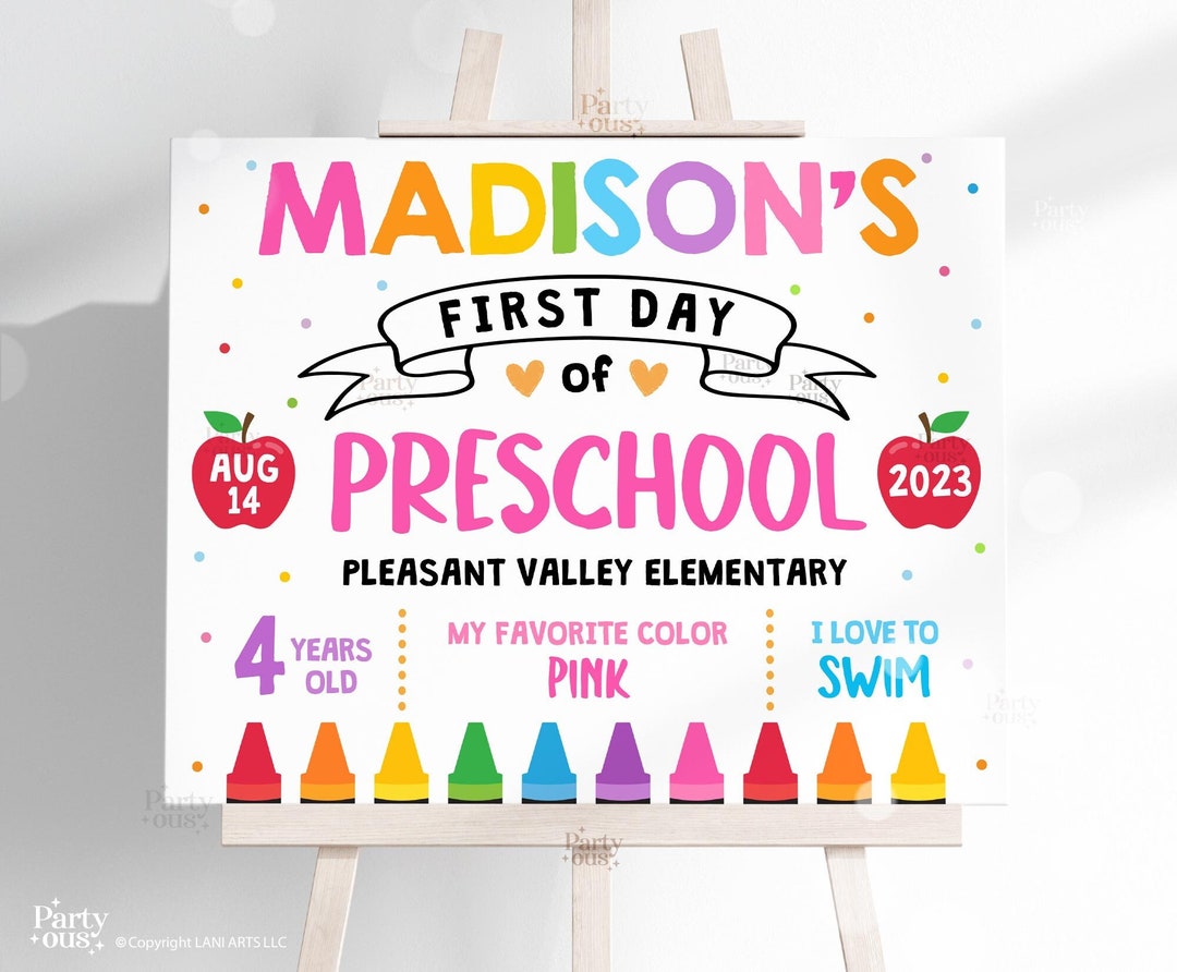 Editable Back to School Sign First Day of School Sign Printable ...