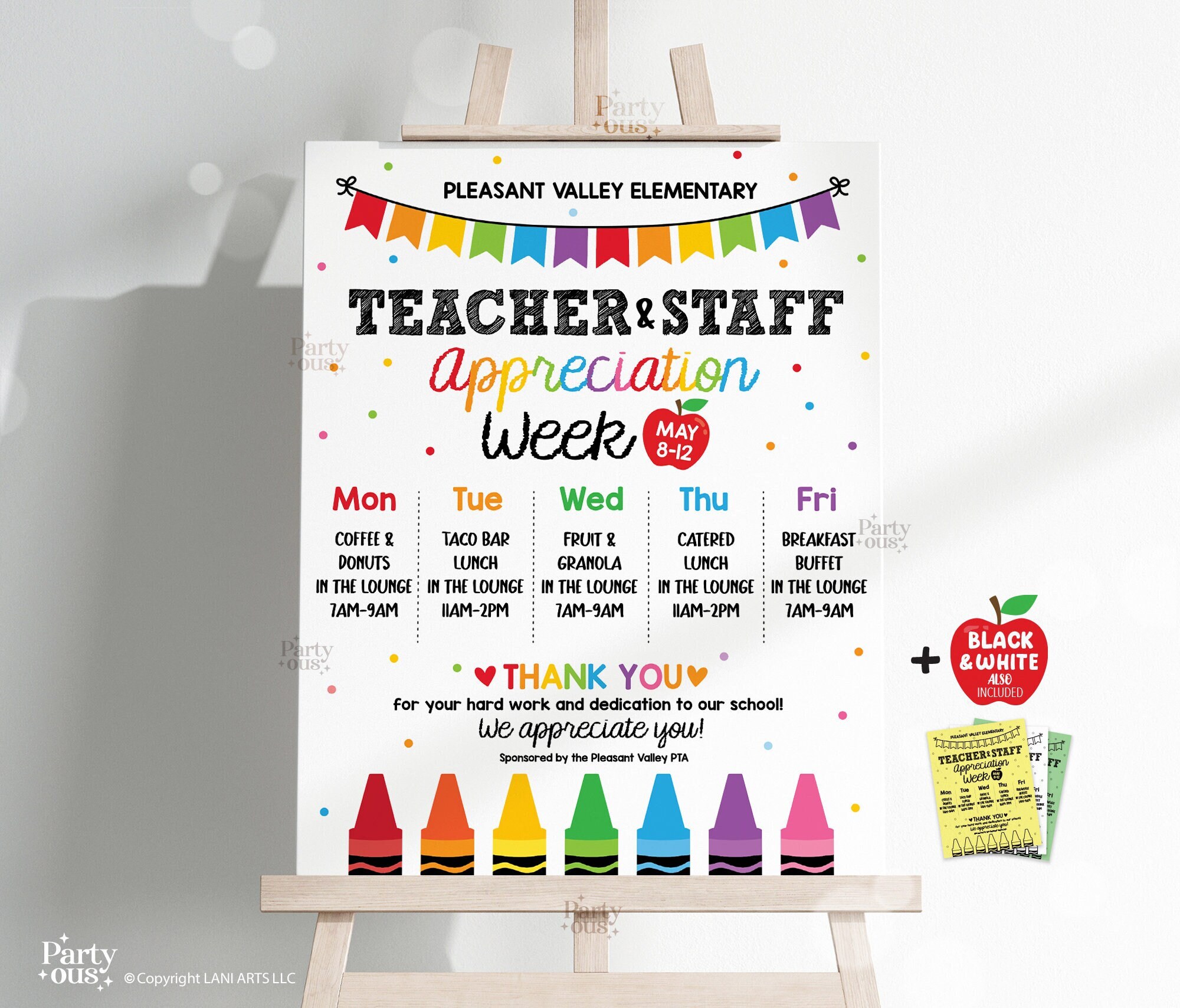 Editable Teacher Appreciation Week Itinerary Poster Teachers Staff ...