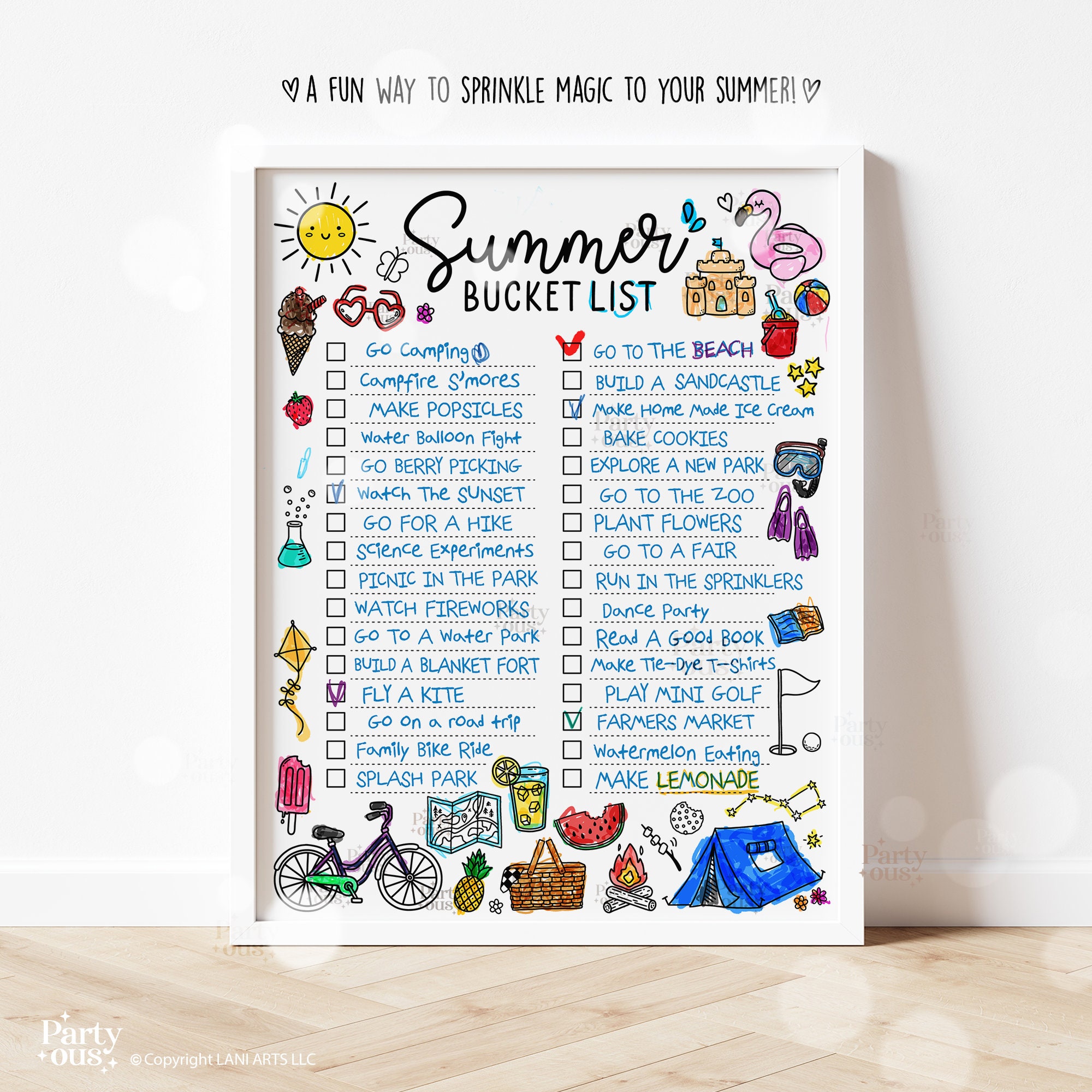 Summer Bucket List Printables Kids Summer Fun Family Planner Checklist ...