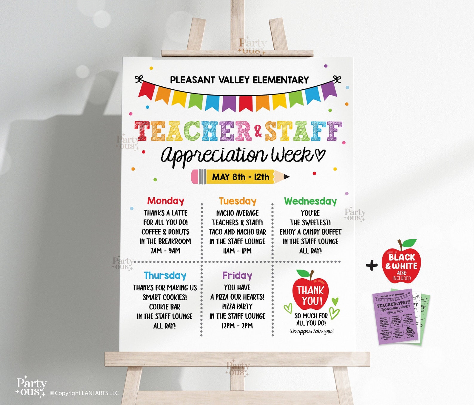 Editable Teacher Appreciation Week Itinerary Poster Teachers Staff ...