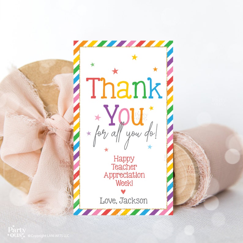 Editable Teacher Appreciation Week Gift Tags Thank You for All - Etsy