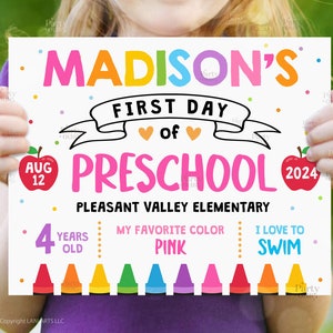 Editable Back to School Sign First Day of School Sign Printable ...