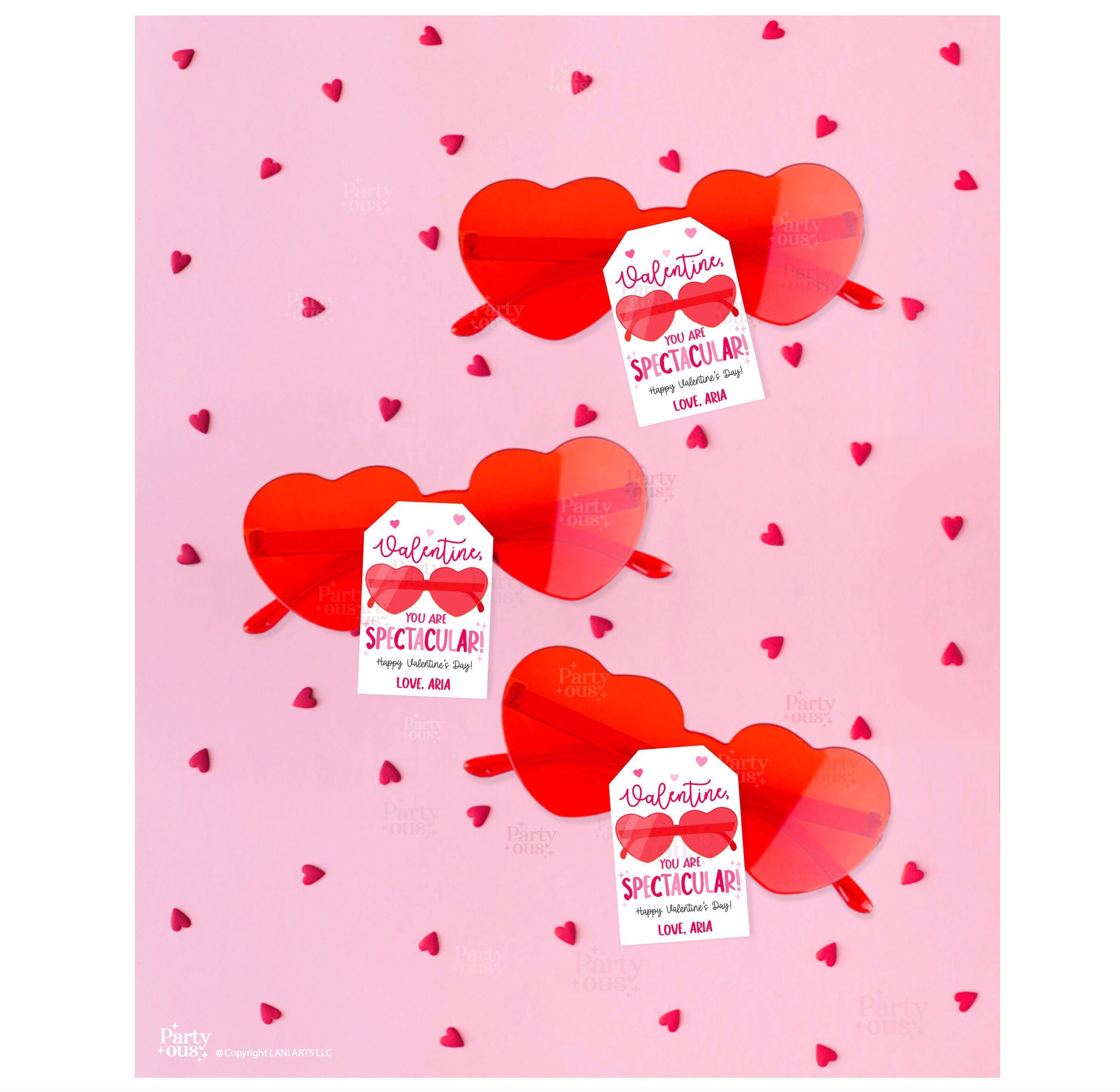 Editable Heart Sunglasses Valentines Day Gift Tag Valentine Gifts Tags ...