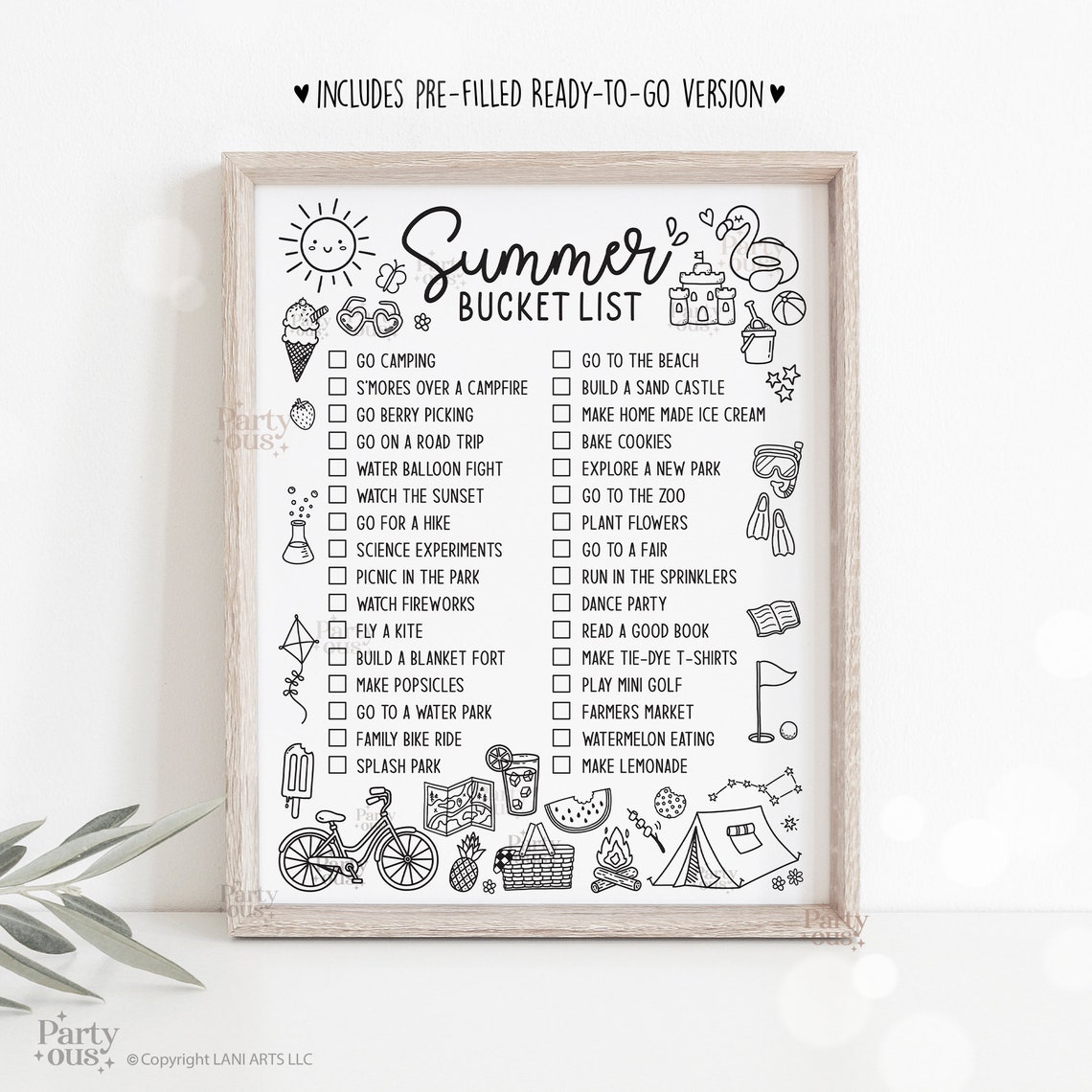 Summer Bucket List Printables Kids Summer Fun Family Planner Checklist ...