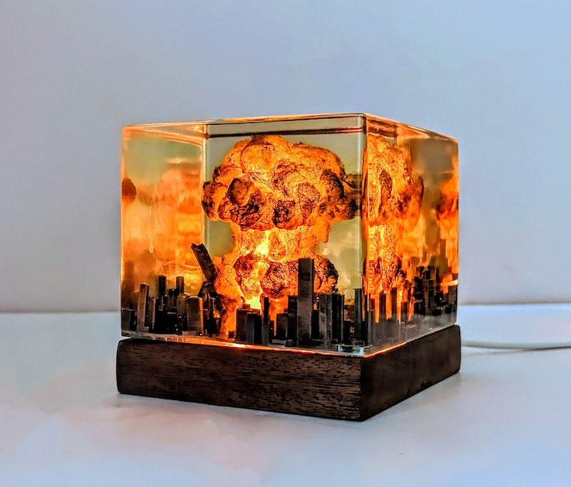 Explosion Bomb Resin Lamp, Atomic Bomb Resin Night Light, Resin Table ...