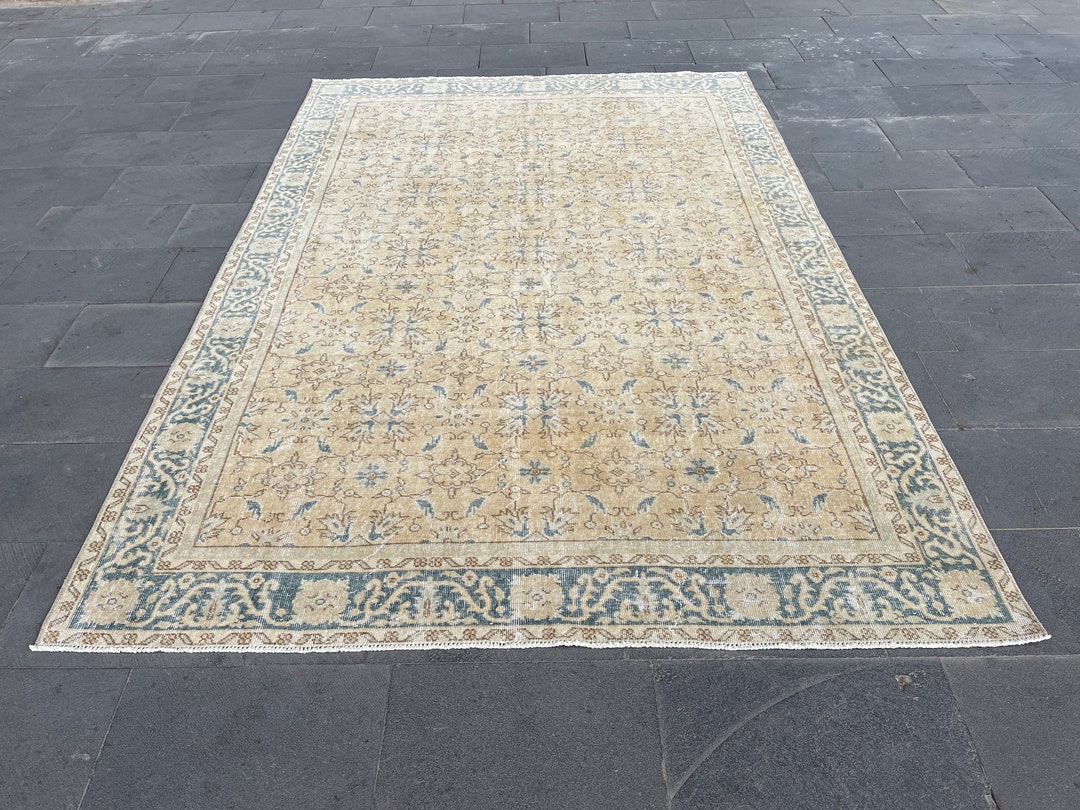 Oriental Vintage Neutral Rug 6x9,decor Rug for Diningroom or Bedroom ...