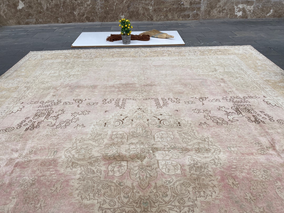 10 X 13 Vintage Neutral Large Rug, 10x13 Turkish Rug,oversized Home ...