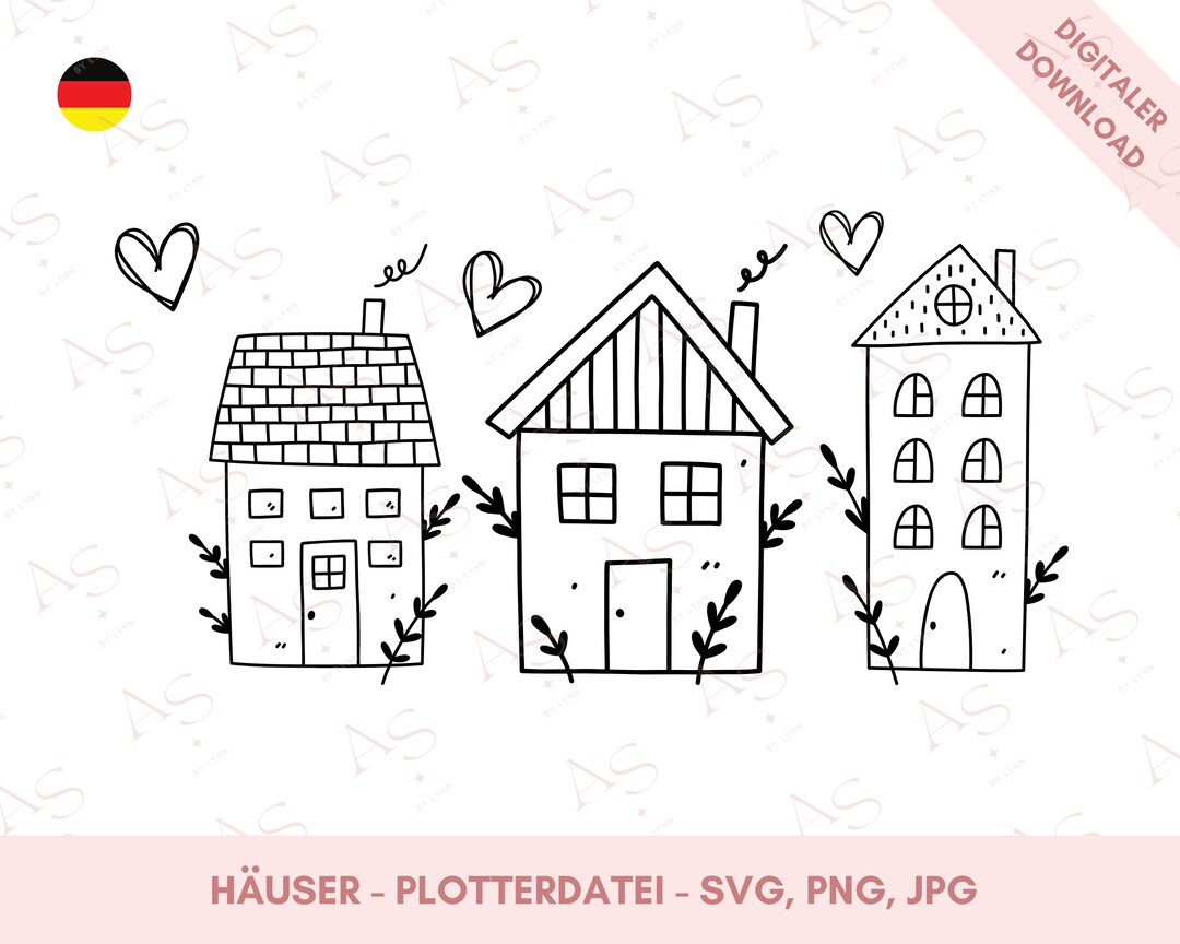 Line Art Home Houses SVG Cutting Template to Download Plotter Template ...