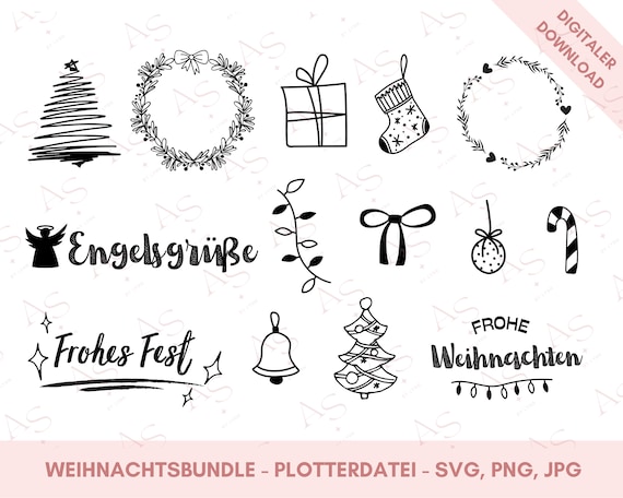 Plotterdatei Set Weihnachten Kränze SVG Schneidevorlage zum - Etsy.de