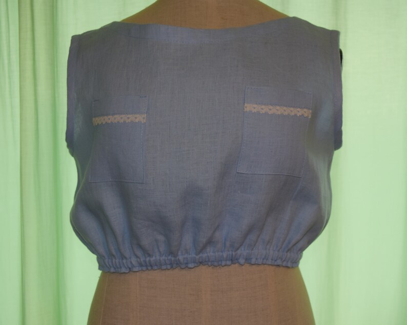 Short Linen Top - Etsy