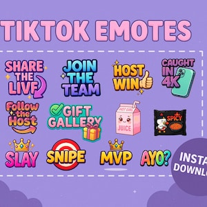 Tiktok Live Emotes Pack | Host Icons, Gift Gallery, Share the Live ...
