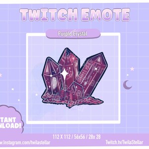 Amethyst Crystal Emote Twitch Emotes Pre Made Emotes Witchy Kawaii ...