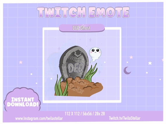 DED Cute Ghost Emote Dead Twitch Emotes Pre Made Emotes - Etsy